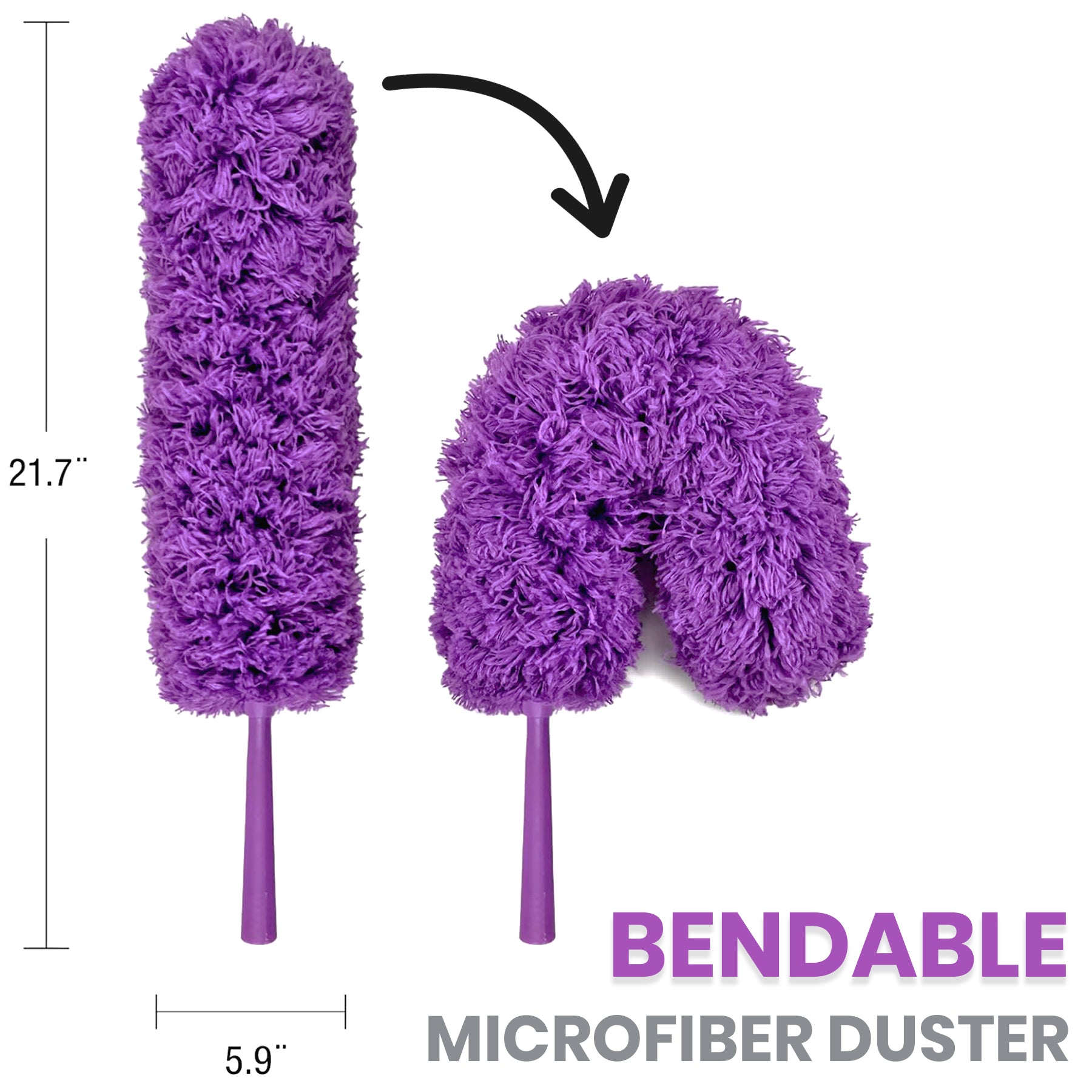 BRÜUN Micro Fiber Feather Duster with 2 to 5 Feet Stainless Steel Ligh ...